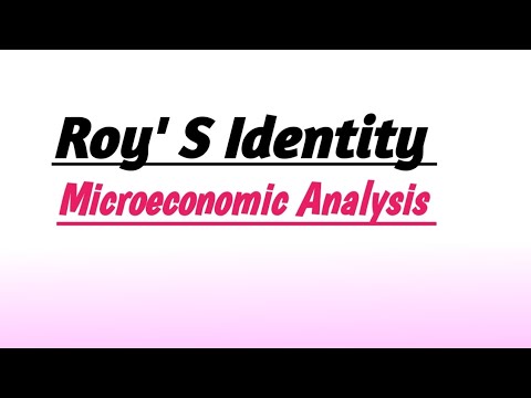 Roy' S Identity Microeconomic Analysis MAEC IGNOU MA ECONOMICS IGNOU ...