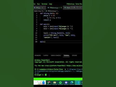 Mencari nilai Faktor Persekutuan Terbesar (FPB) menggunakan program Python #shorts - YouTube