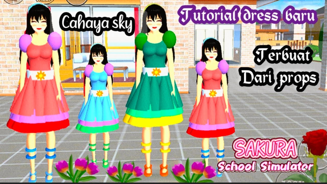 TUTORIAL BAJU BARU # BAJU DRESS TERBARU DARI PROPS # SAKURA SCHOOL ...