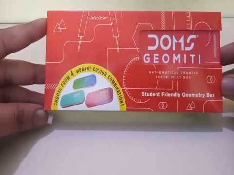 Doms geomiti geometry box unboxing and review | best pencil box in ₹75 ...