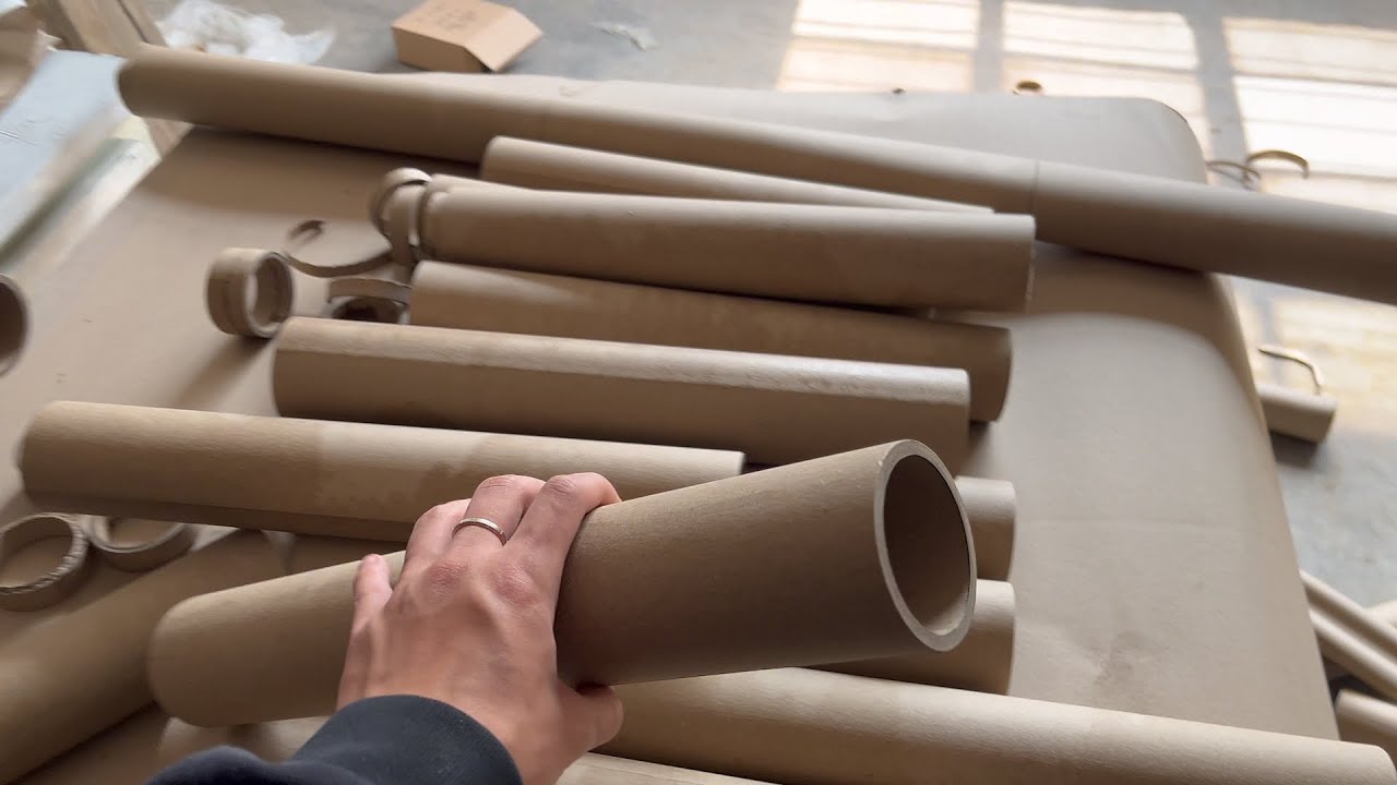 parallel convolute paper tube machine - YouTube