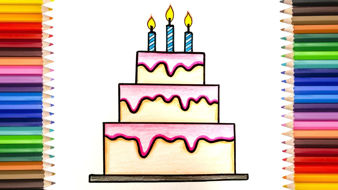 How to Draw Cake easy for kids | Cake drawing for beginners step by ...