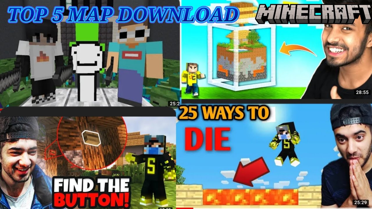 TOP 5 FAMOUS YOUTUBER PLAY MAP DOWNLOAD IN MINECRAFT PE | @YesSmartyPie ...