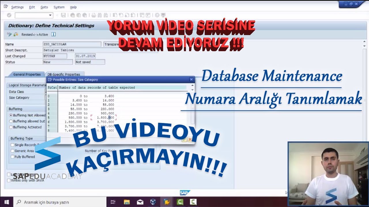 Database Tablo Maintenance ve Numara Aralığı Tanımlamak ile ilgili çok ...
