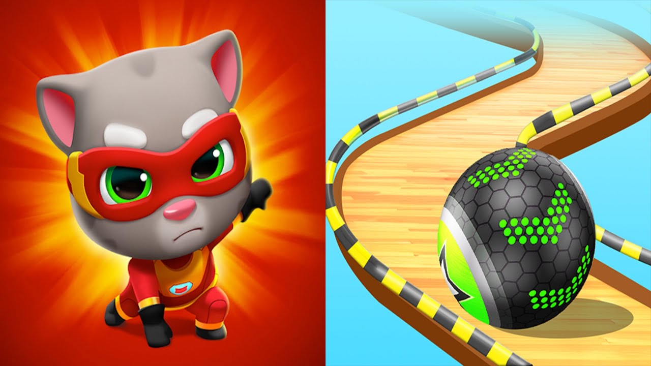 Talking Tom Hero Dash Vs Rolling Ball Sky Espace - Gameplay Speed ...