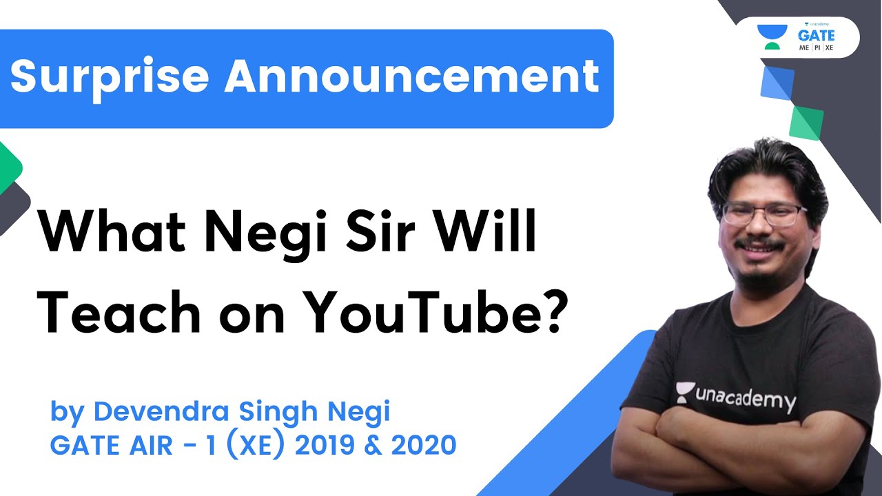 What #NEGIsir Will Teach on YouTube? | Surprise Announcement | Devendra Singh Negi - YouTube