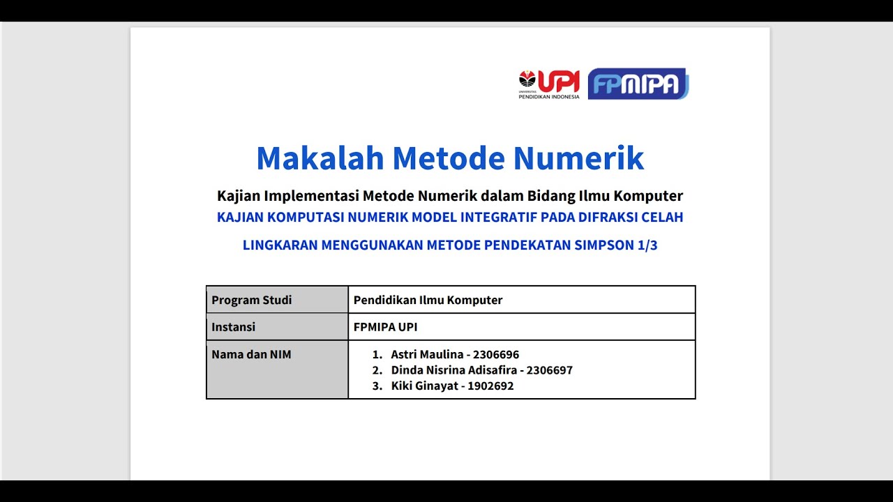 KELOMPOK 2 || UAS METODE NUMERIK || PRESENTASI - YouTube