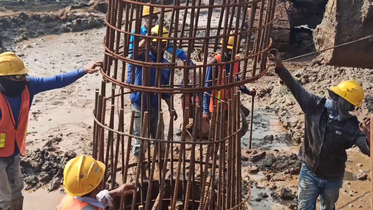 Bored Pile Install Besi Tulangan - YouTube