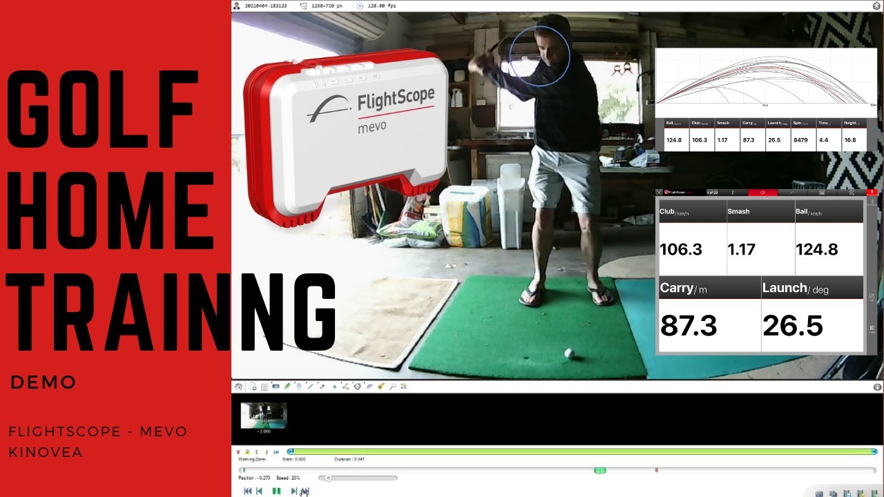 Home golf swing training - FlightScope Mevo, Kinovea - YouTube
