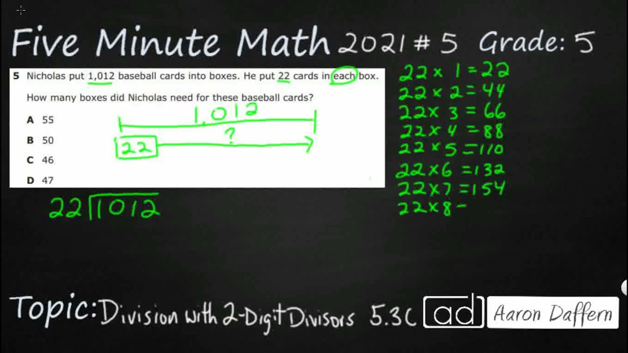 5th Grade STAAR Practice Division with 2-Digit Divisors (5.3C - #4 ...