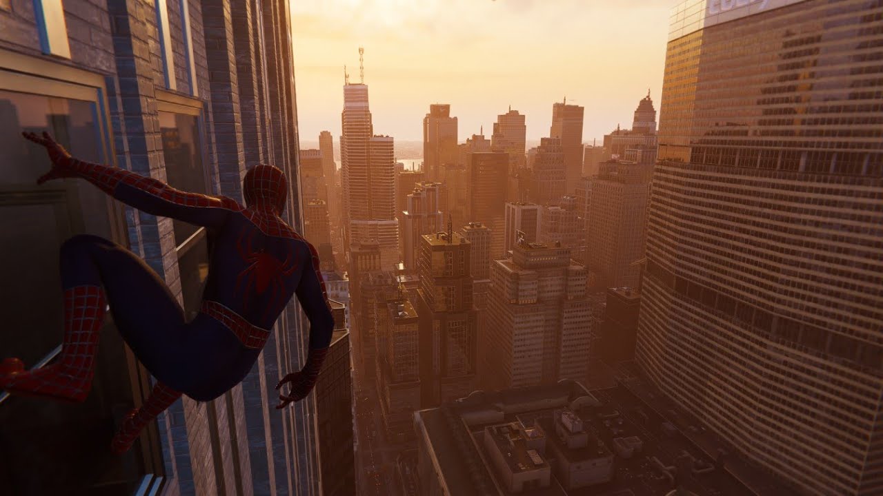 Spider-man swinging into the sunset - YouTube
