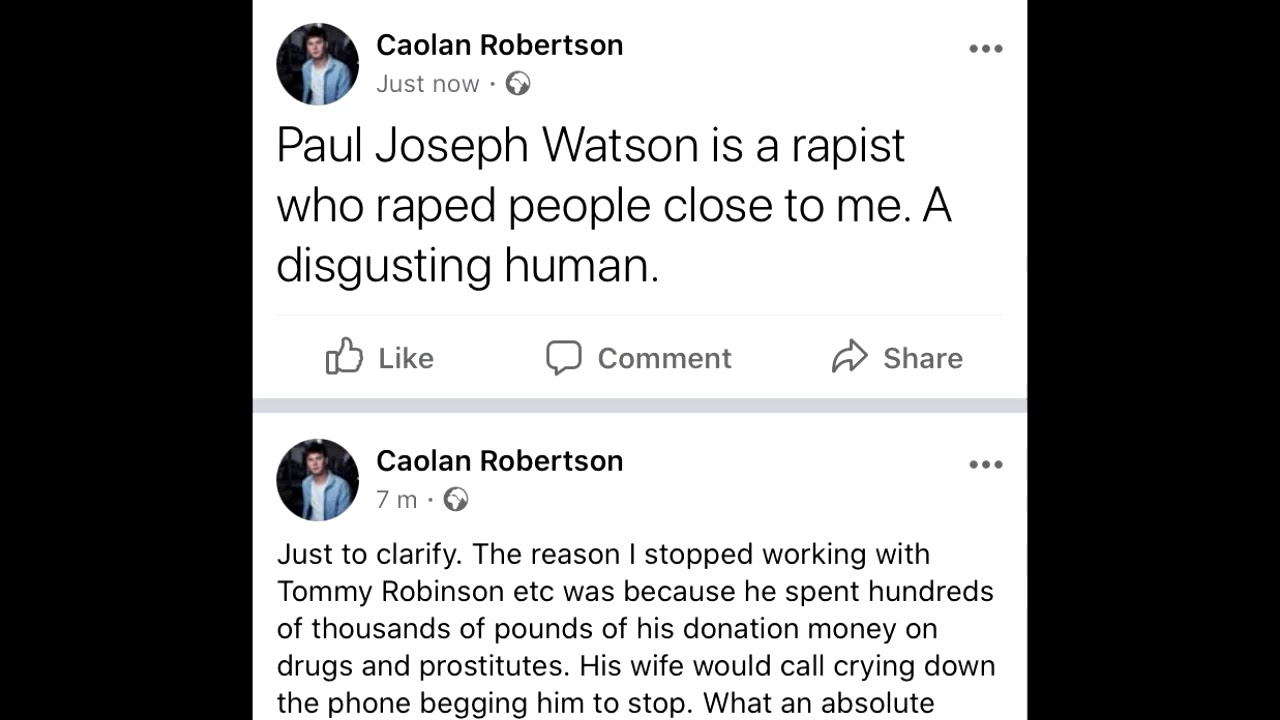 Caolan Robertson Accuses PJW of R**E - YouTube