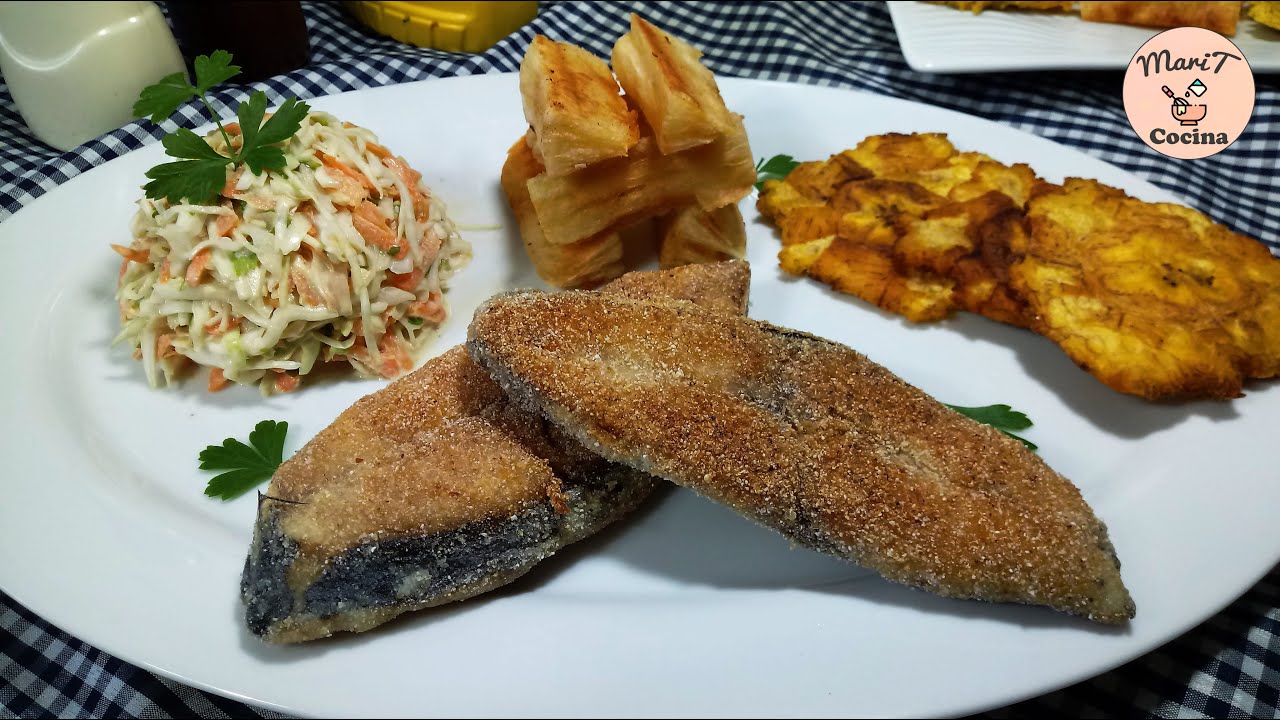 Pescado Frito con Tostones y Yuca | Delicioso y muy Fácil de Realizar ...
