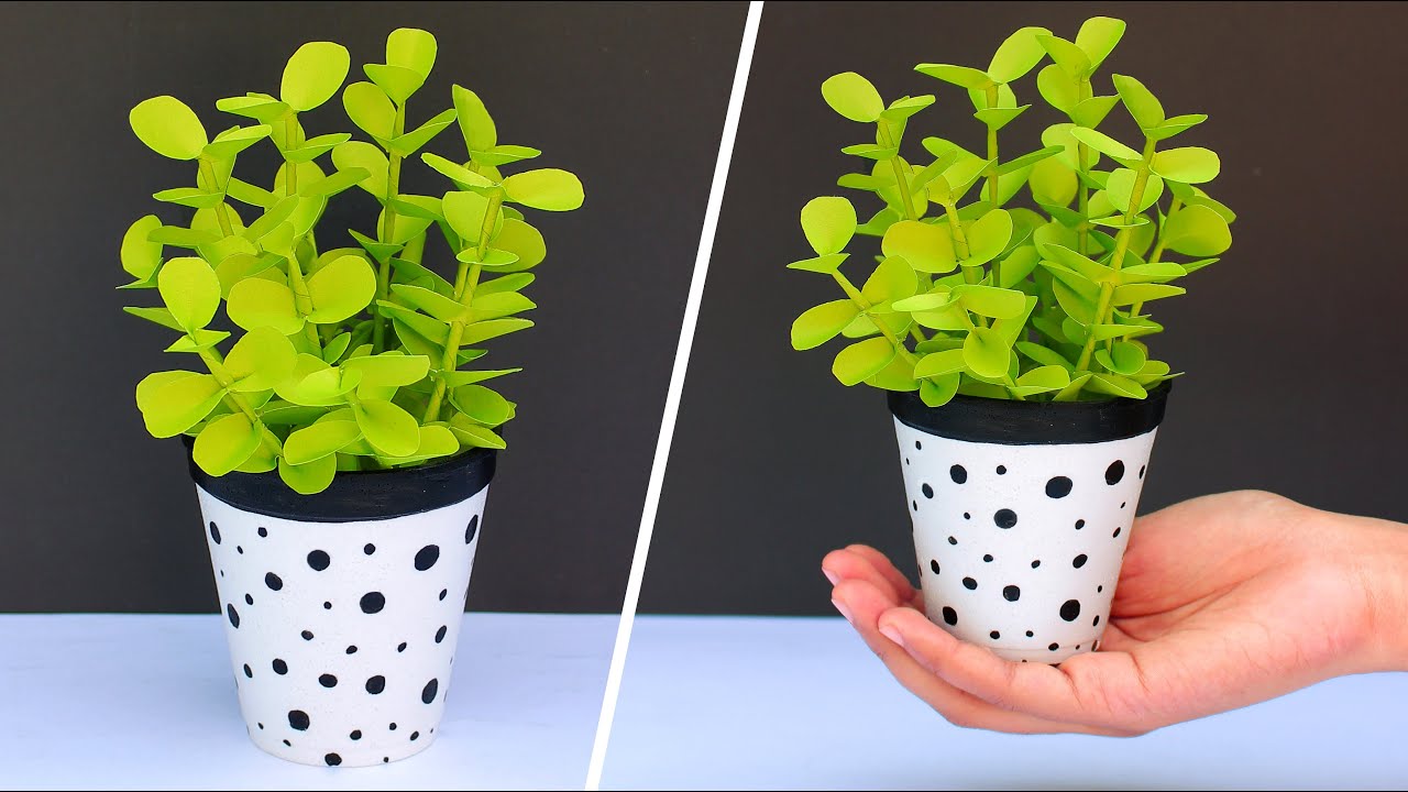 DIY Artificial Plant for Home Decoration| How to make Paper Plant - YouTube