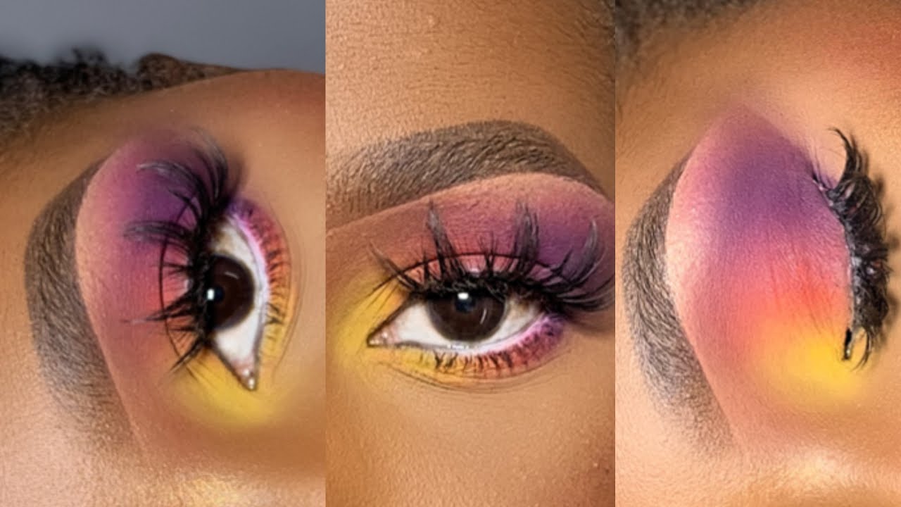 SUNSET EYESHADOW TUTORIAL for Beginners | How to Apply Matte Eyeshadow For Hooded Eyes - YouTube