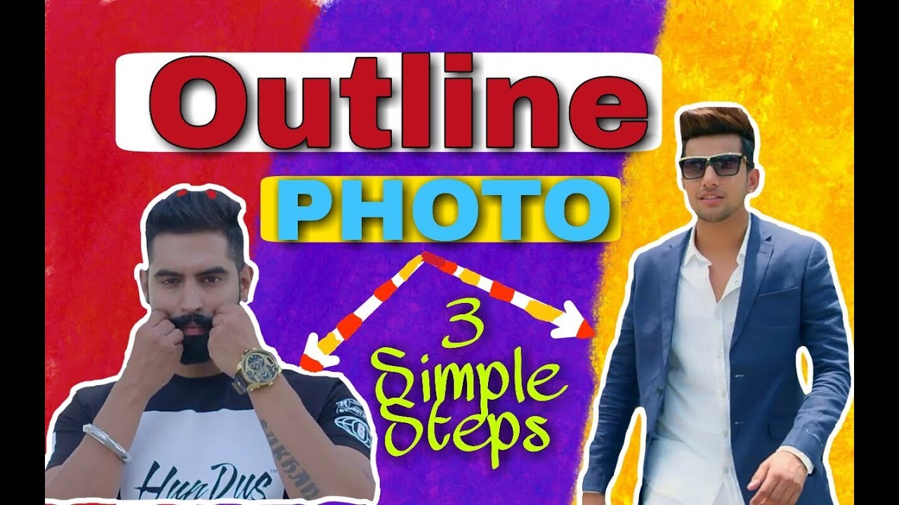 How to make outline photo || for thumbnail like professional || video ...