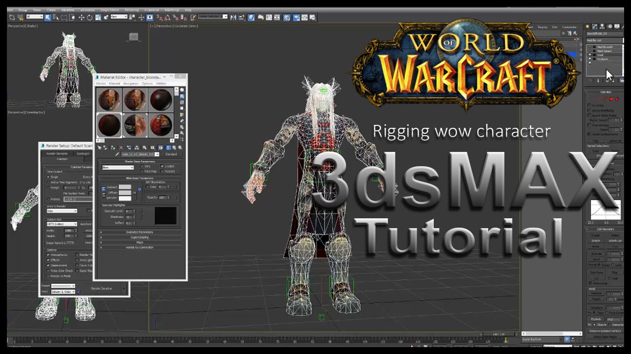 Rigging character in 3ds max - Wow - YouTube
