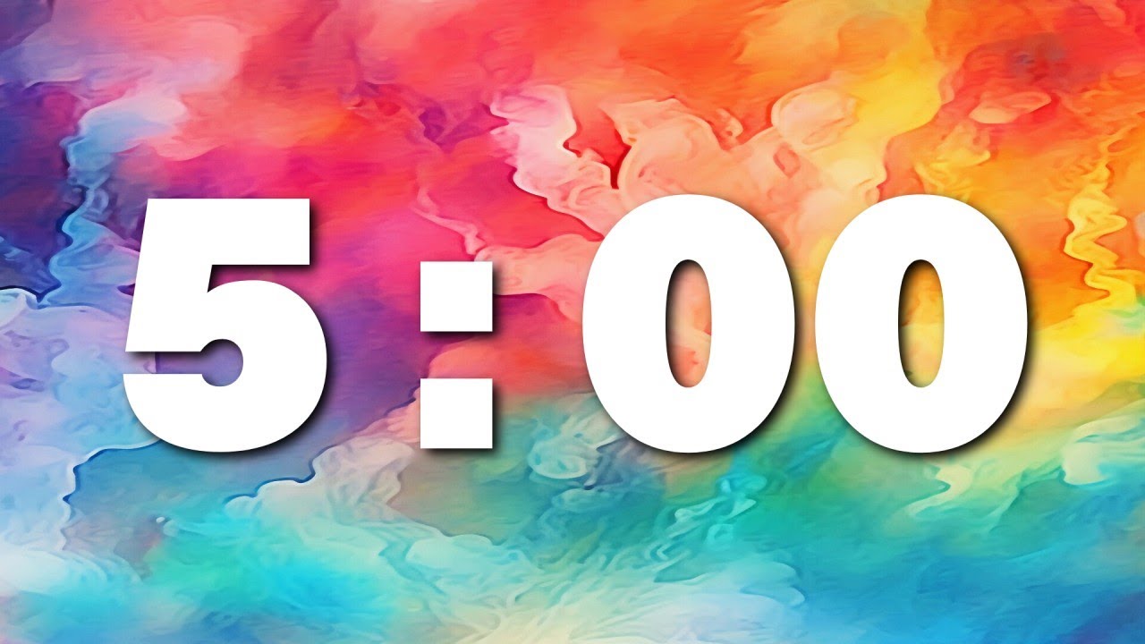 5:00 Timer - Rainbow watercolor background - YouTube
