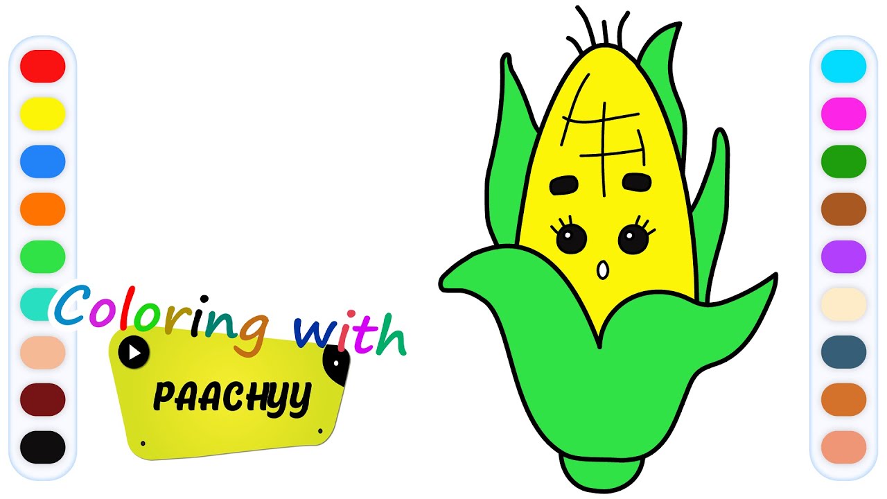 🌽 Easy Sweet Corn Drawing & Coloring for Kids | Fun & Simple Art ...
