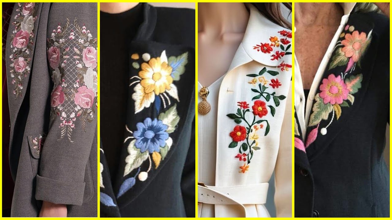 Coat embroidery / hand embroidery designs for winter dresses #coat # ...
