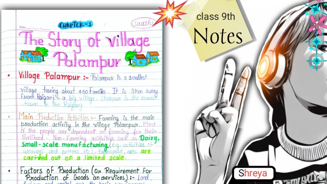 Class 9 economics chapter 1 notes the story of villages palampur |story ...