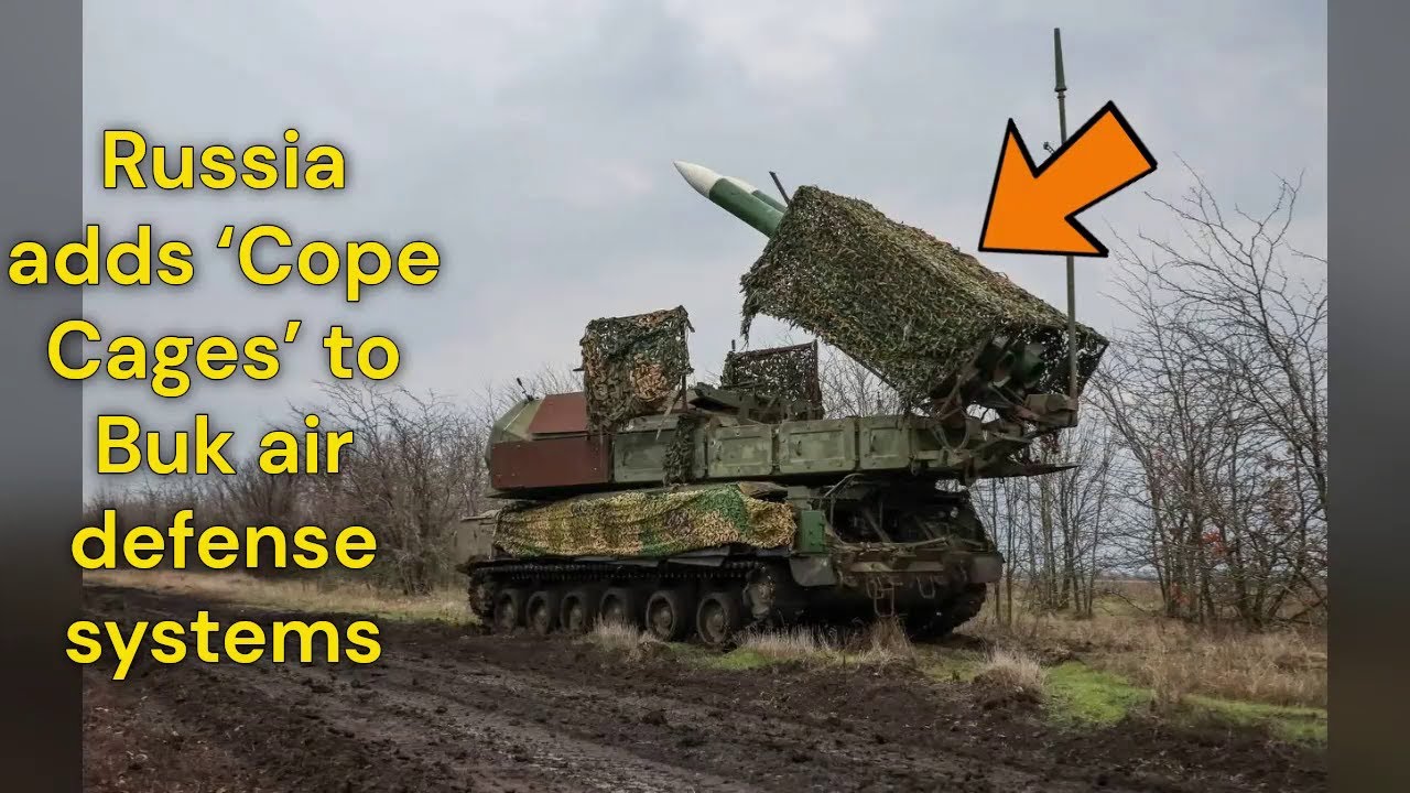 Russia adds ‘Cope Cages’ to Buk air defense systems - YouTube