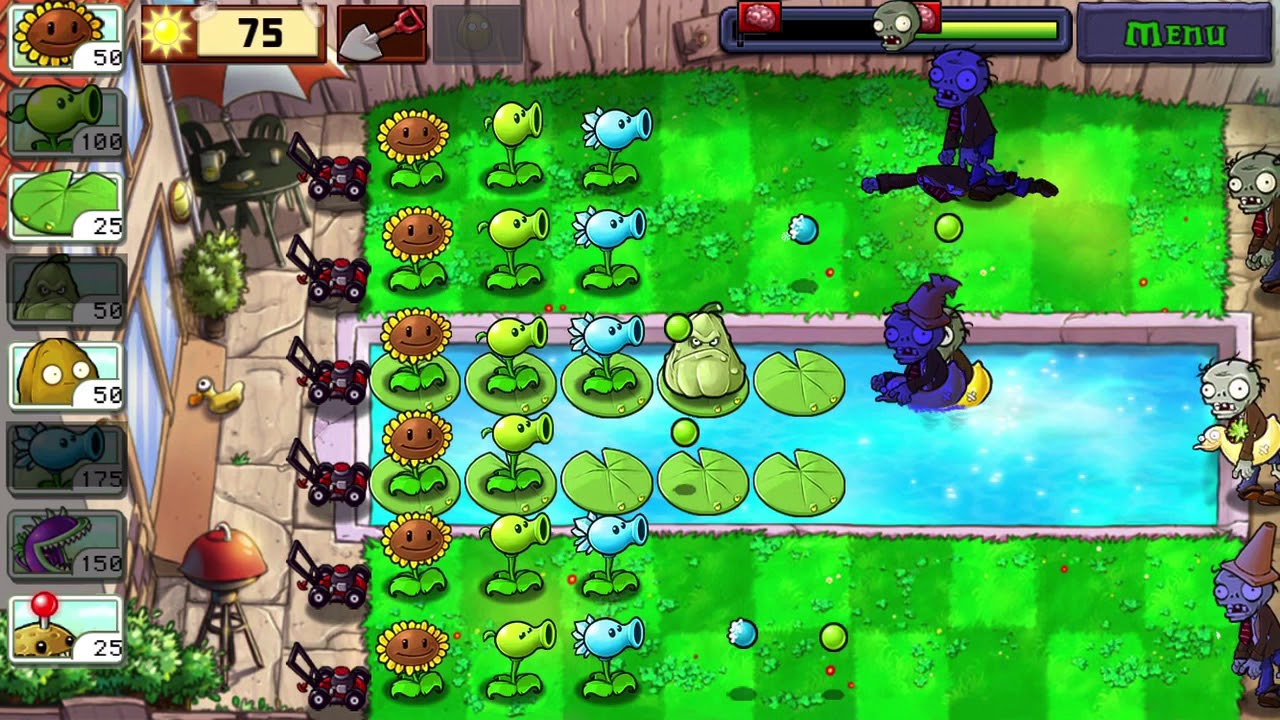 Plants vs. Zombies - Pool - Level 2| TheCrazyGamer - YouTube