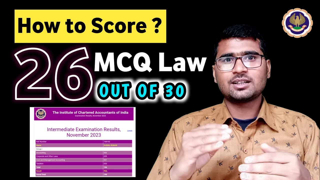 How to Score 26 mark out of 30 in MCQ paper 2 | CA Aspirant - Sushil ...