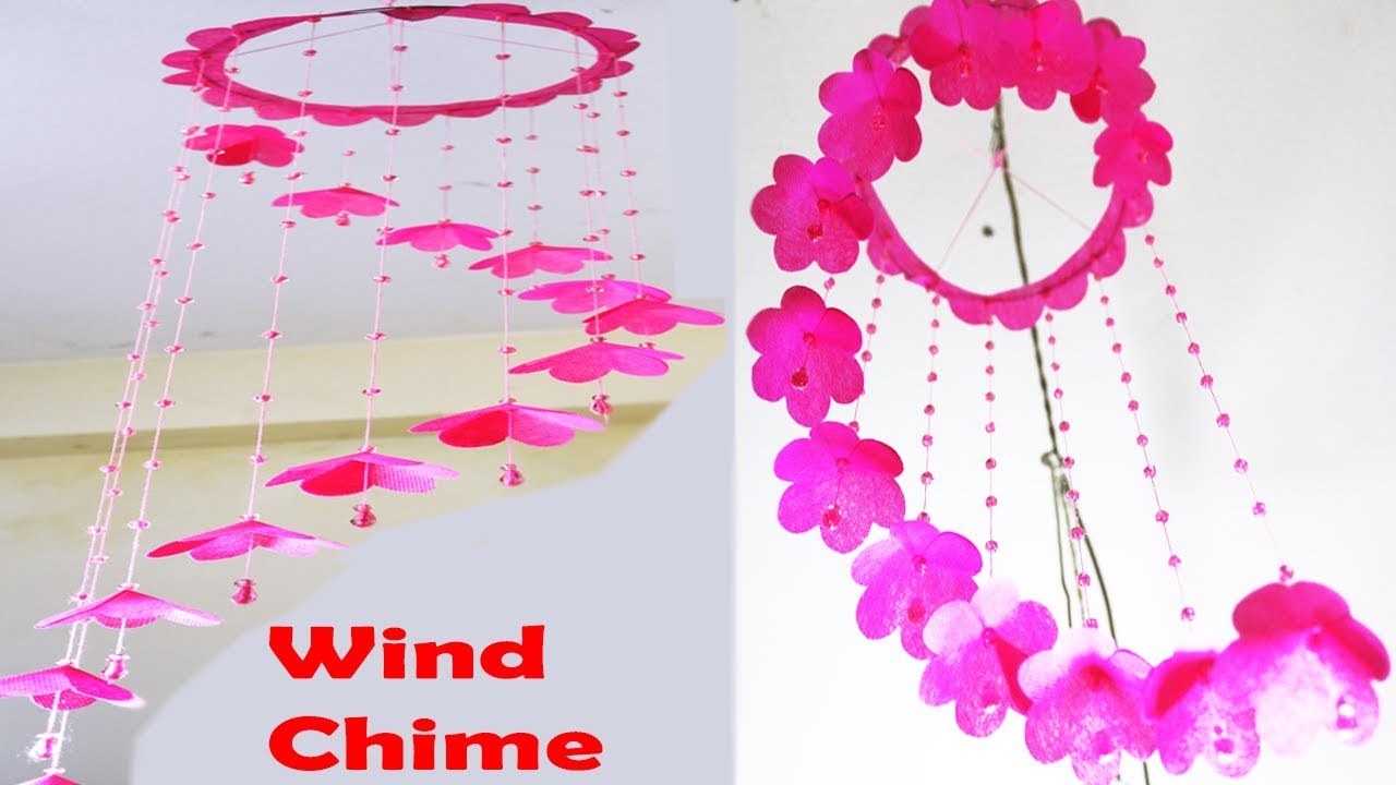How To Make A Fabric Bag Wind Chime || DIY Shopping Bag Crafts - YouTube