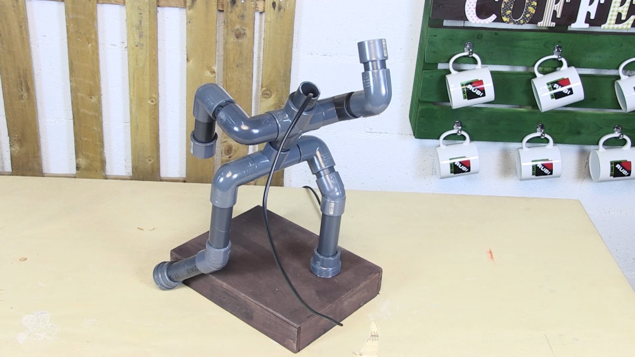Lámpara robot con tubos de PVC - YouTube