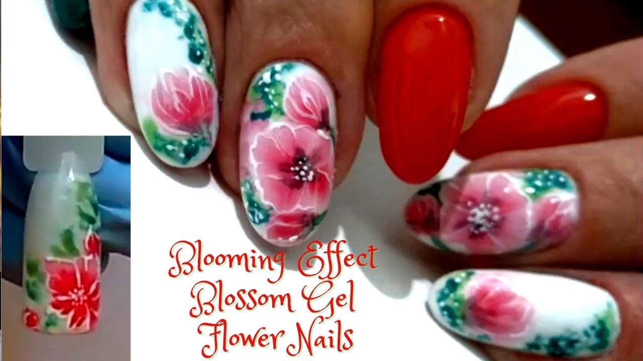 Blooming Effect Blossom Gel Flower Nails - Blossom Gel Polish Nail Art ...