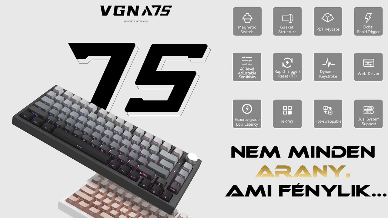 VGN A75 review | egy újabb HE billentyűzet - YouTube