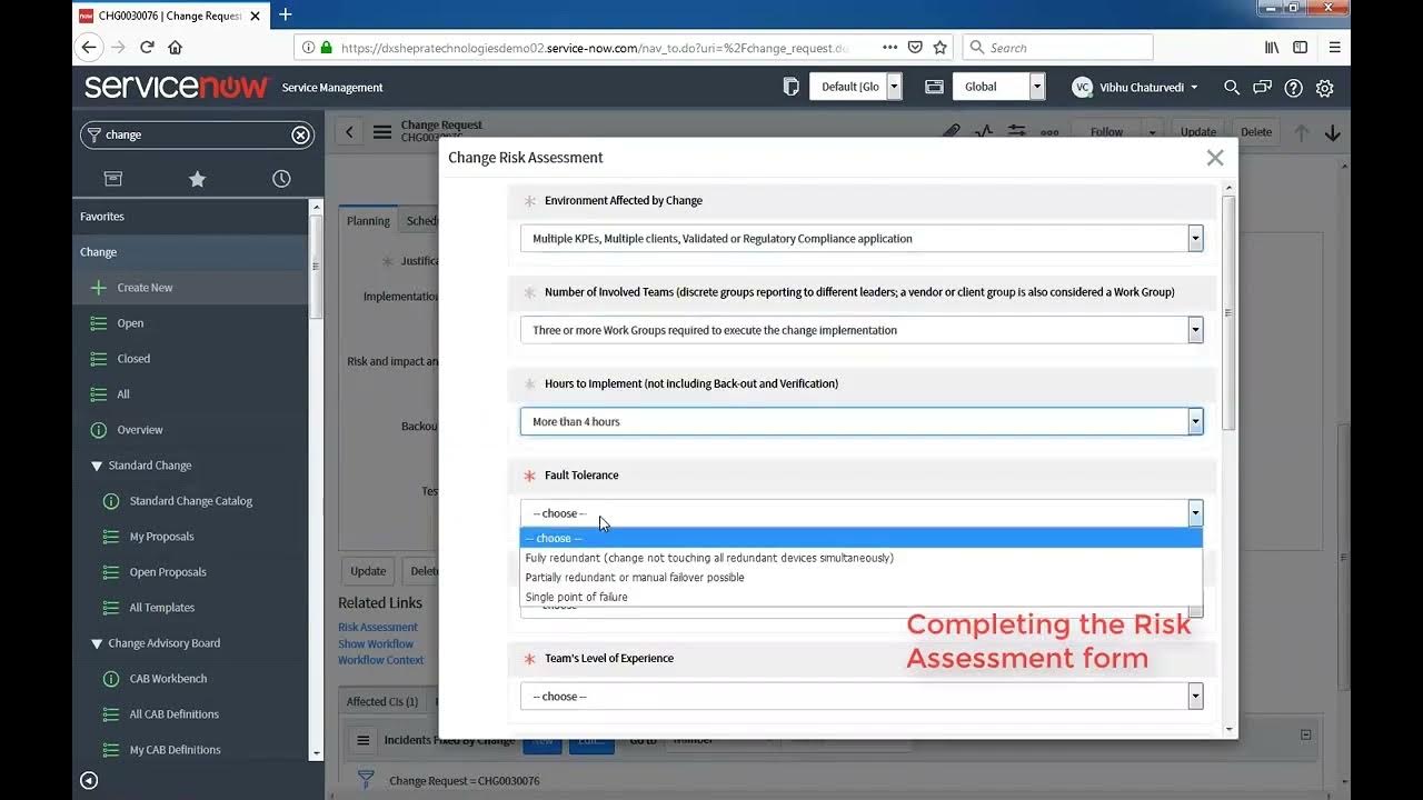 Risk Assessment in ServiceNow Change Management - YouTube