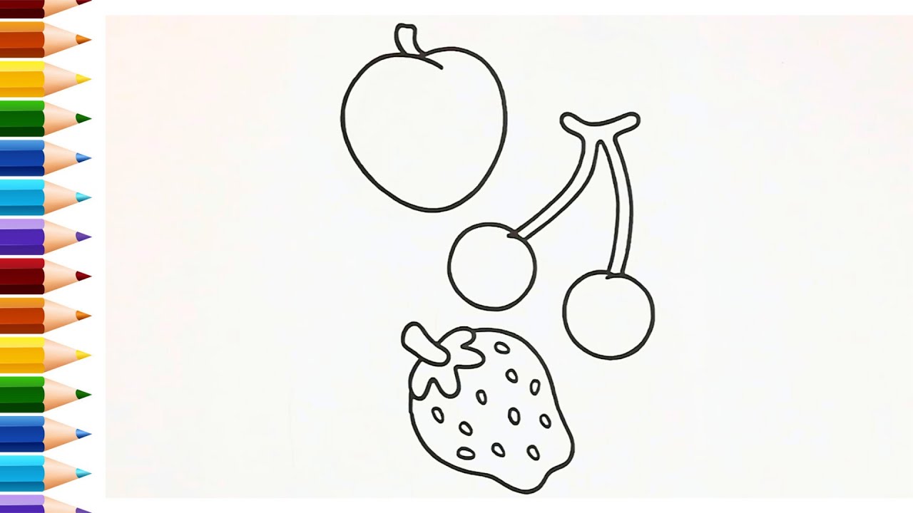 How to Draw Fruits | Coloring Rainbow Fruits || Let's Paint | draw a ...
