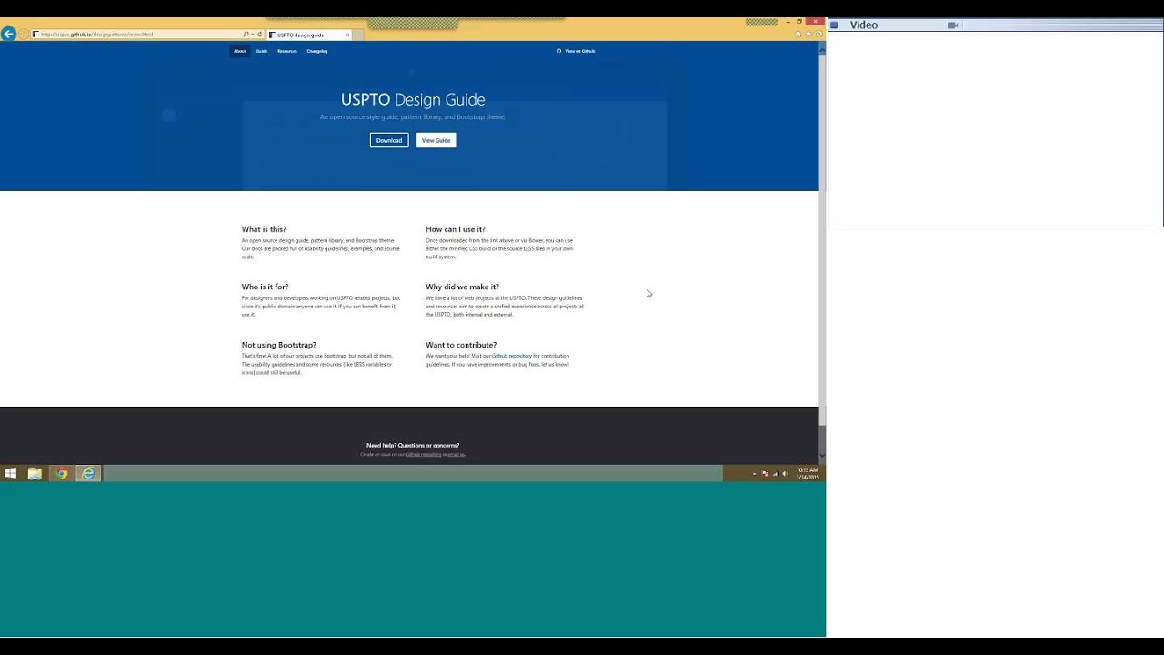 USPTO UI Design Library: an intro to v1.0 release candidate 1 - YouTube
