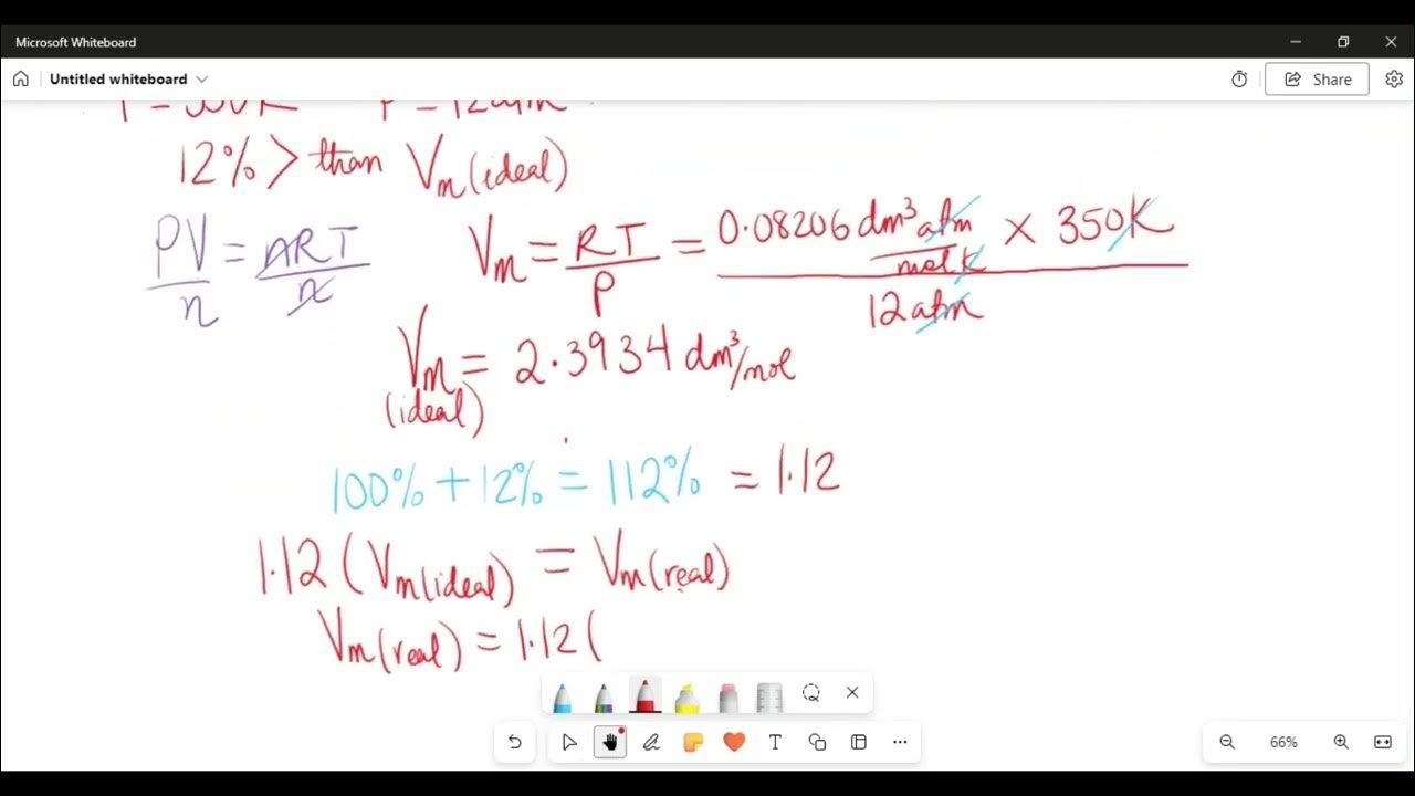Use Van der Waals Equation to find the Molar Volume & Compression factor of this Gas | PHYSICAL ...