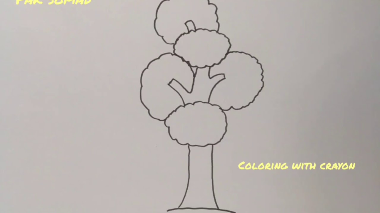 Video tutorial coloring tree with crayons / mewarnai gambar dengan ...