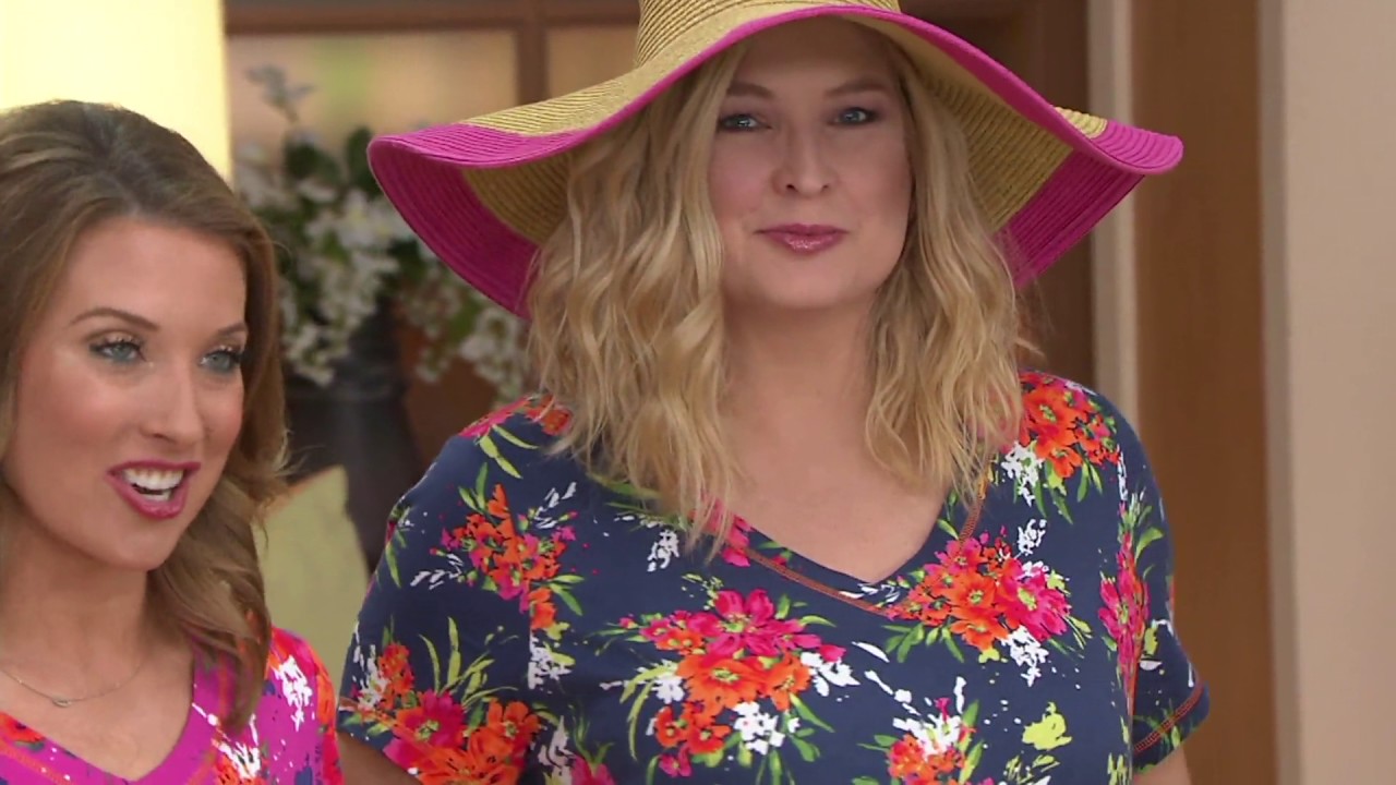 Stan Herman Vibrant Gardens Cotton Hi-Lo Lounge Dress on QVC - YouTube