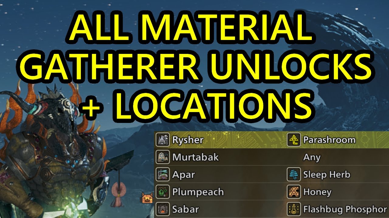 Monster Hunter Wilds How to Unlock All Material Gatherers. All Material ...