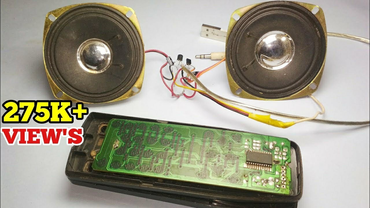 Simple left-right | Stereo Amplifier Circuit With Old TV REMOTE - YouTube