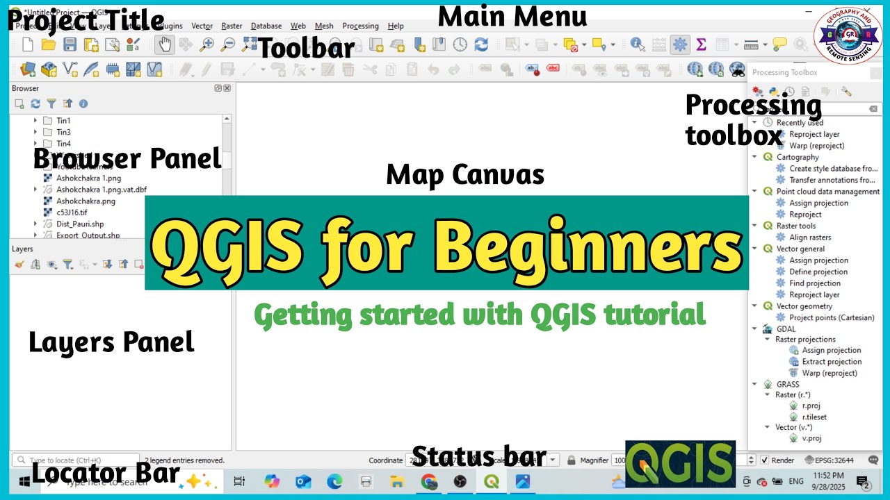 Getting Started with QGIS Tutorial | QGIS for Beginners | - YouTube