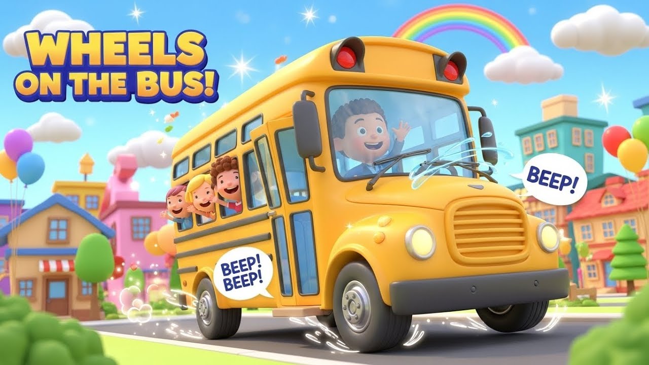 Wheels on the Bus – Kids Version | Round and Round, Swish Swish, Beep ...