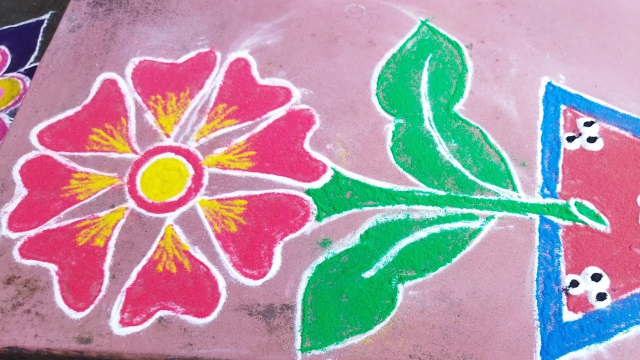 Panchuka Muruja|Flower Rangoli|Rangoli For Beginners|Simple Rangoli ...
