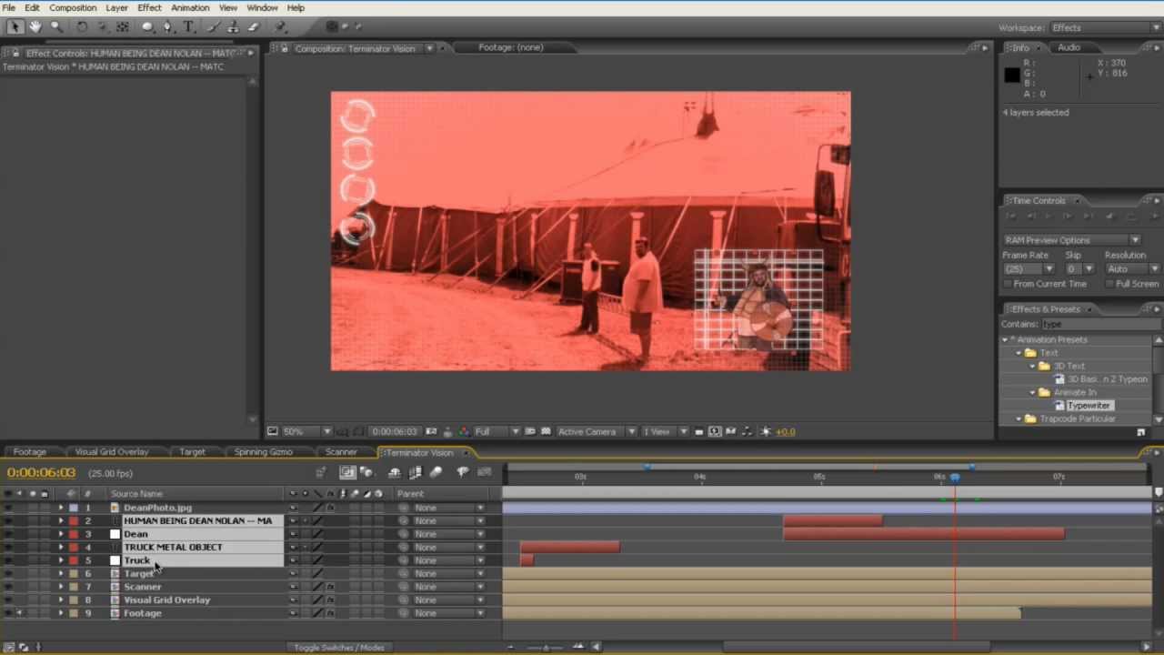 Terminator HUD Vision in After Effects P2 - "How Did They Do That ...