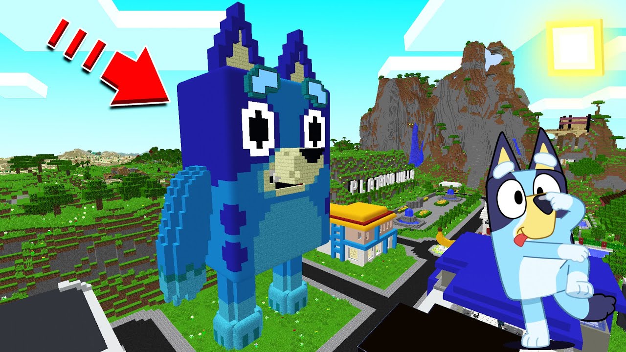 ENCONTRAMOS ESTATUA GIGANTE DE BLUEY EN MINECRAFT 😱 - YouTube
