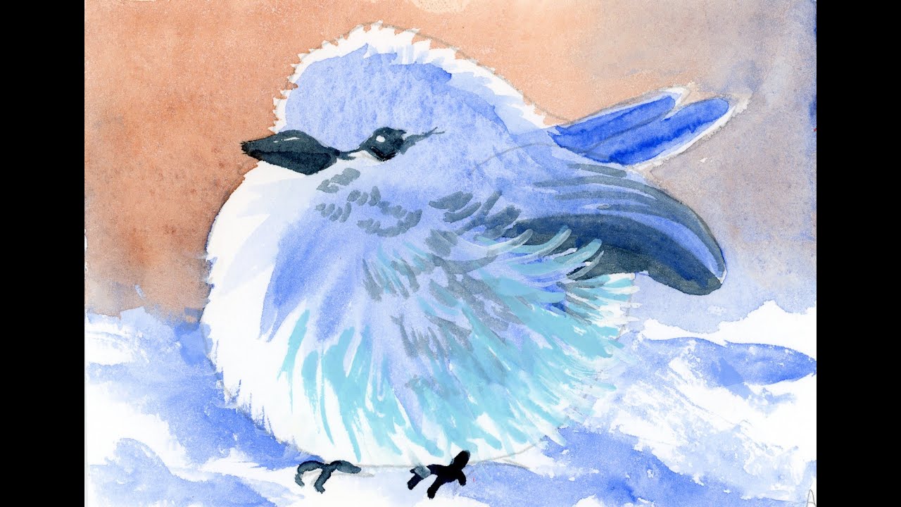 How to Paint a Mountain Bluebird in Watercolor - YouTube