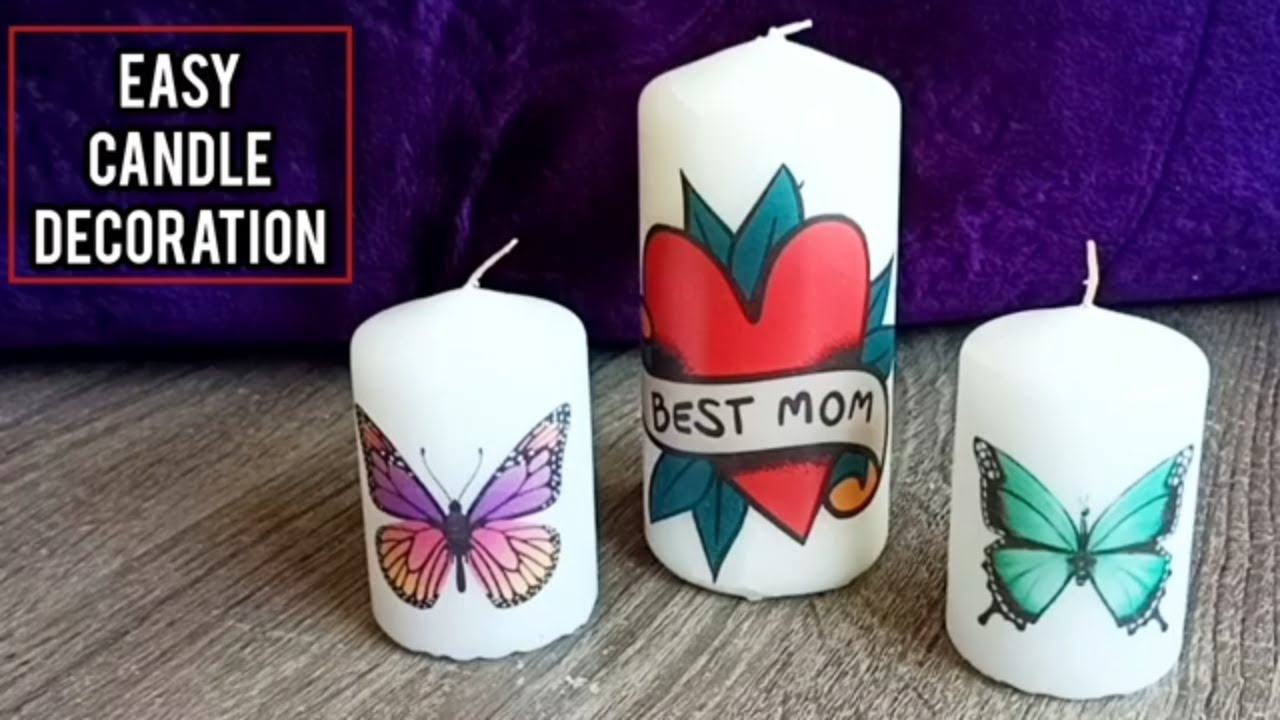 Candle Decoration | Simple & Easy Candle Decoration | Arts and Crafts ...