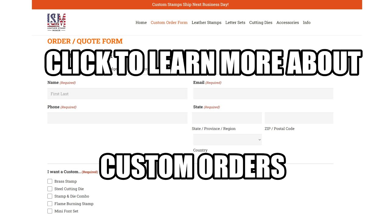 Custom Ordering LeatherStampMaker - YouTube