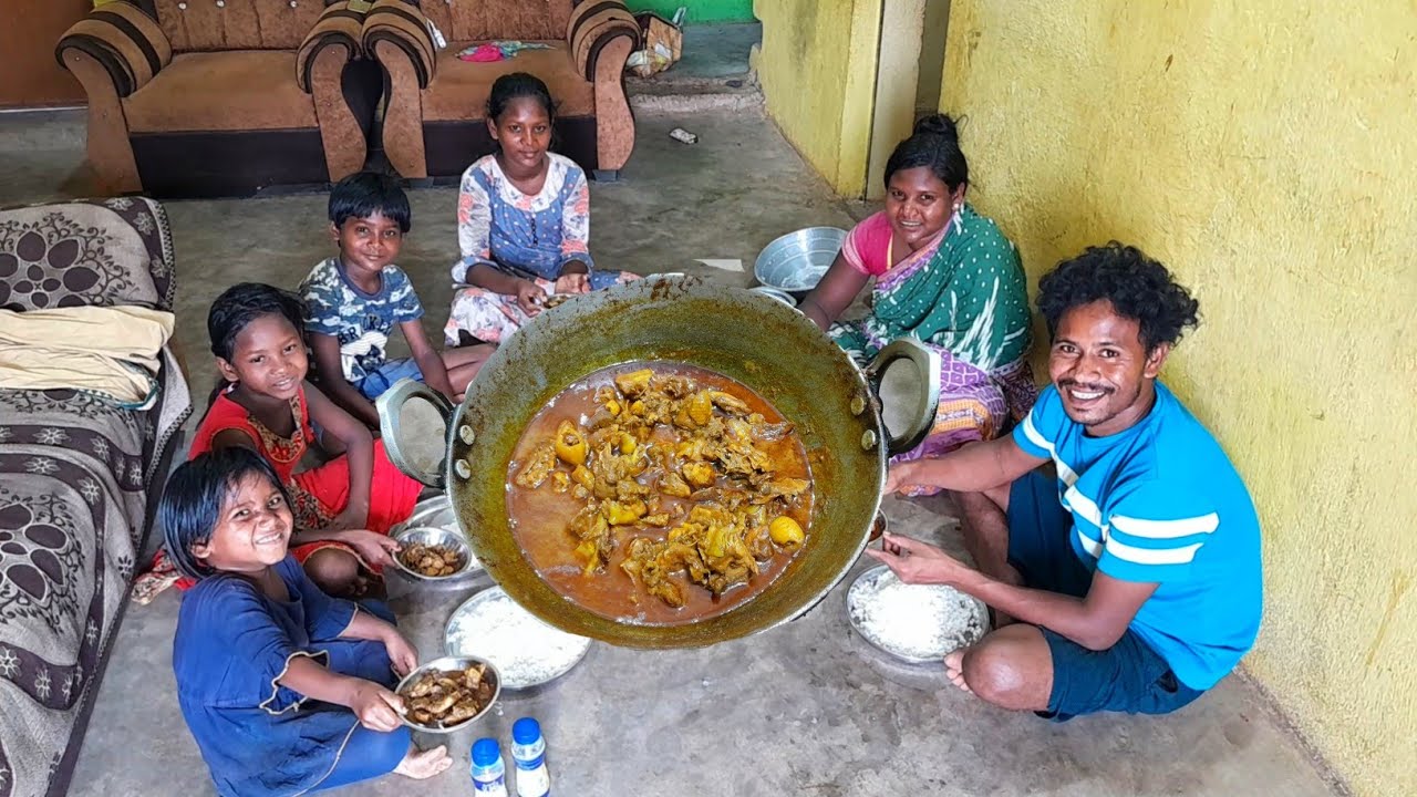 Desi Chicken And Rice Eating,My Family Eating So,Village Style,India ...