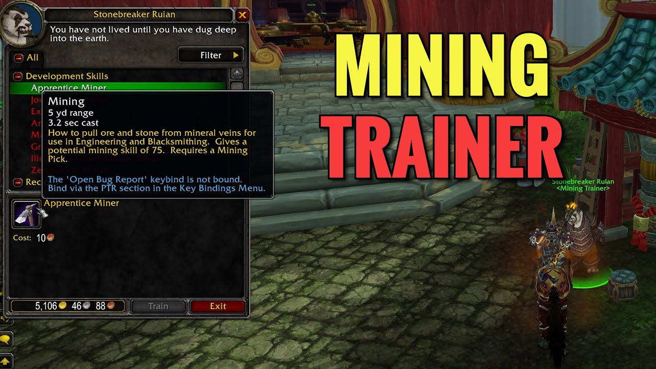 Honeydew Village Mining Trainer Location (WoW MOP) - YouTube